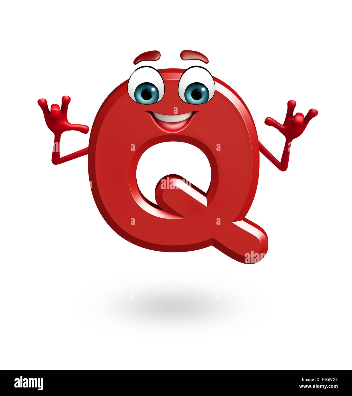 3d rendered illustration of alphabet Q Cartoon Character Stock Photo ...