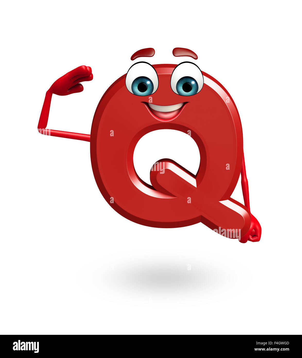 3d rendered illustration of alphabet Q Cartoon Character Stock Photo ...