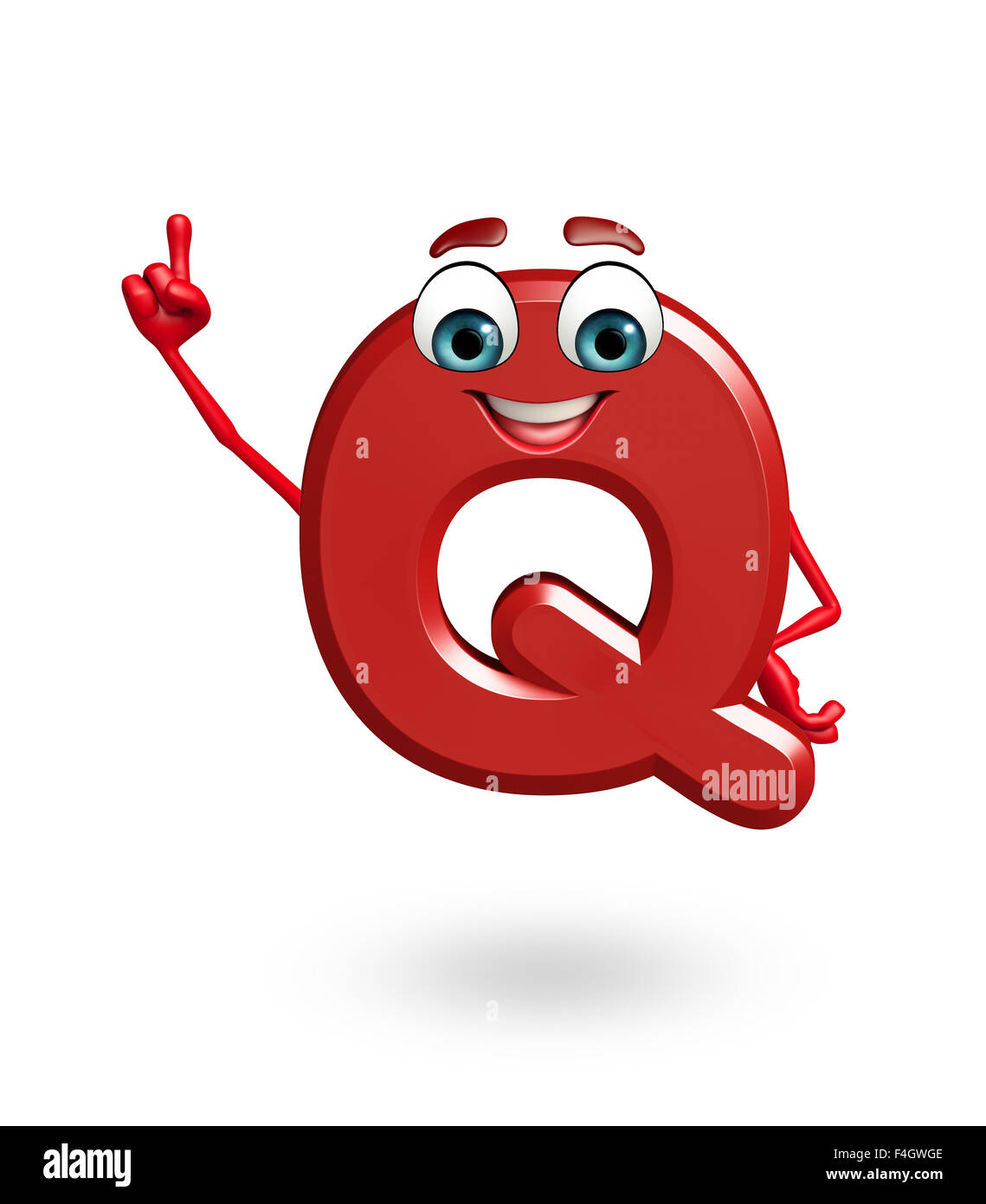 3d rendered illustration of alphabet Q Cartoon Character Stock Photo ...
