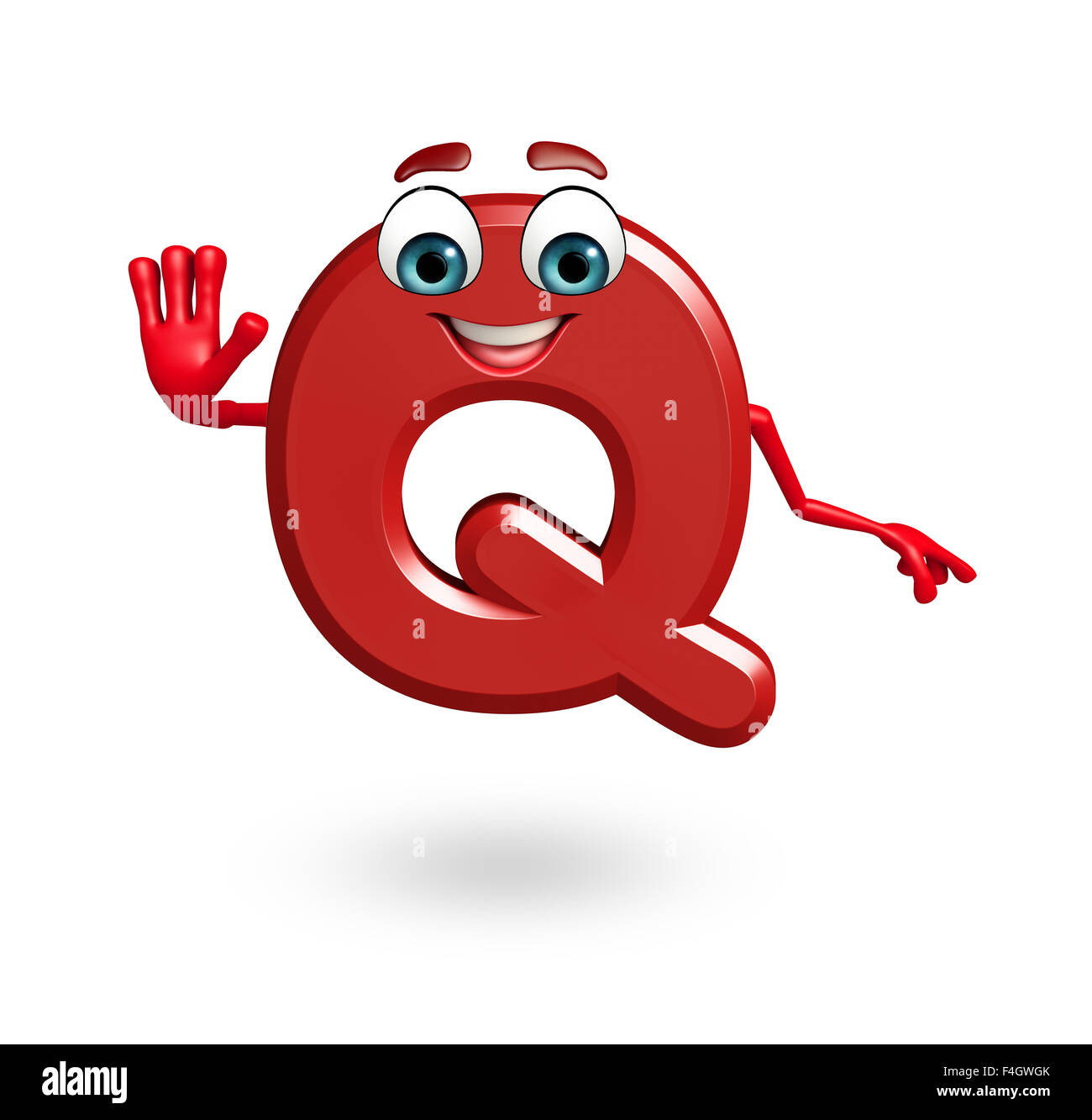 3d rendered illustration of alphabet Q Cartoon Character Stock Photo ...