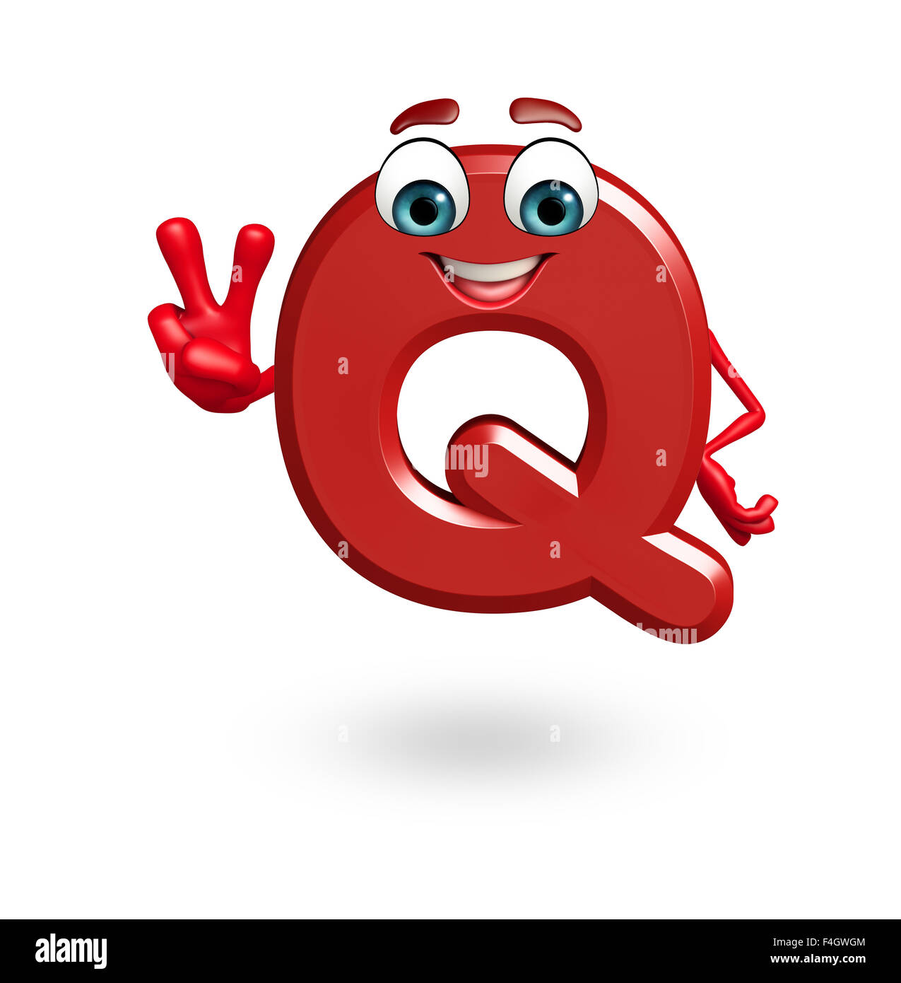3d rendered illustration of alphabet Q Cartoon Character Stock Photo ...
