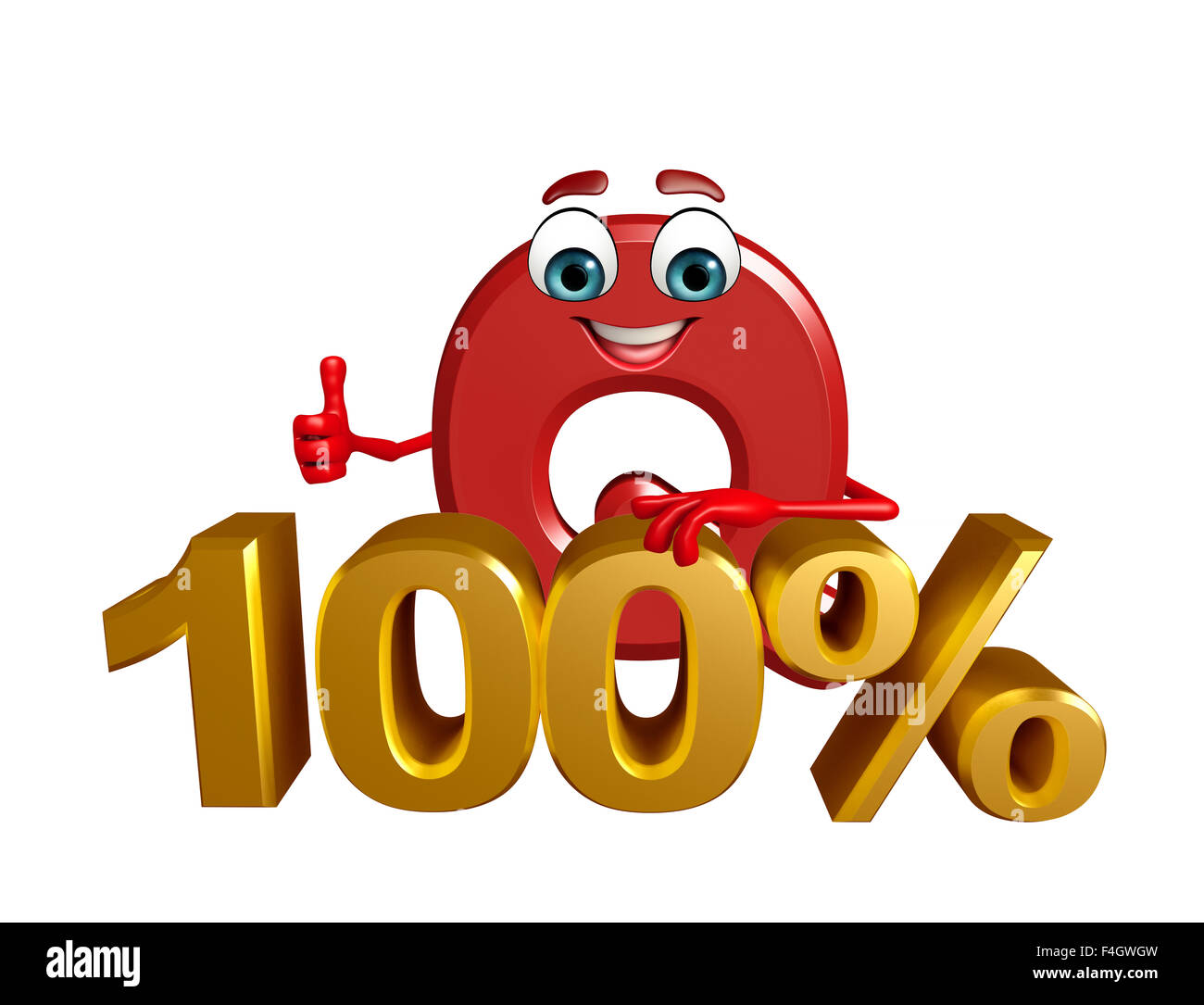3d rendered illustration of alphabet Q Cartoon Character with ...