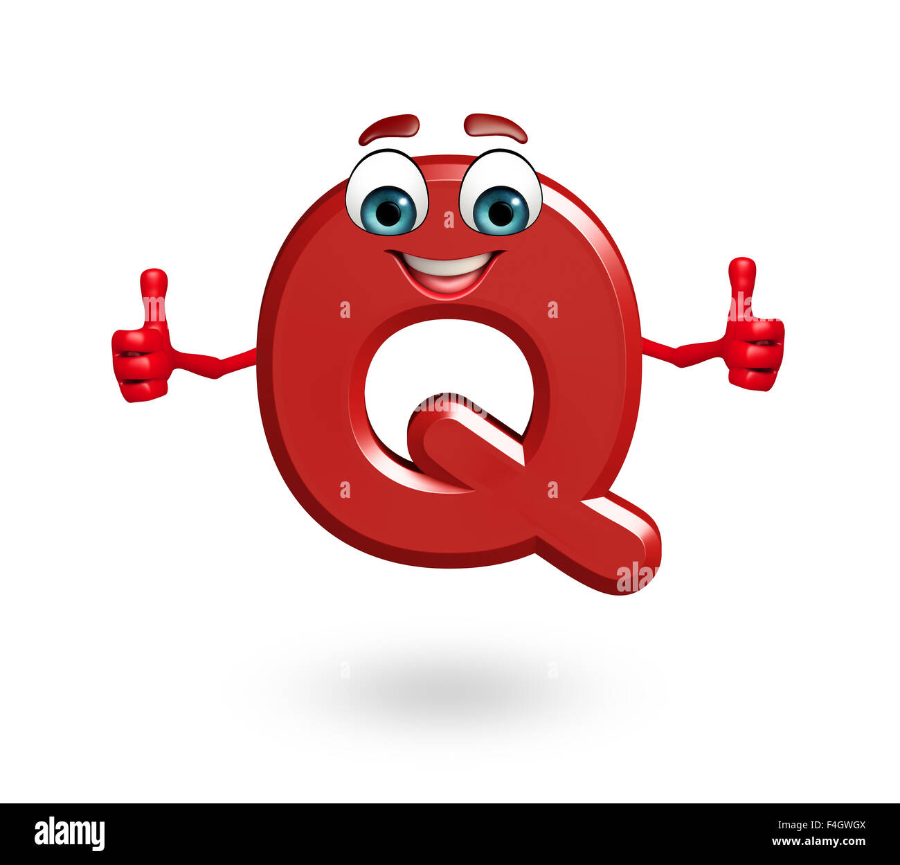 3d rendered illustration of alphabet Q Cartoon Character Stock Photo ...