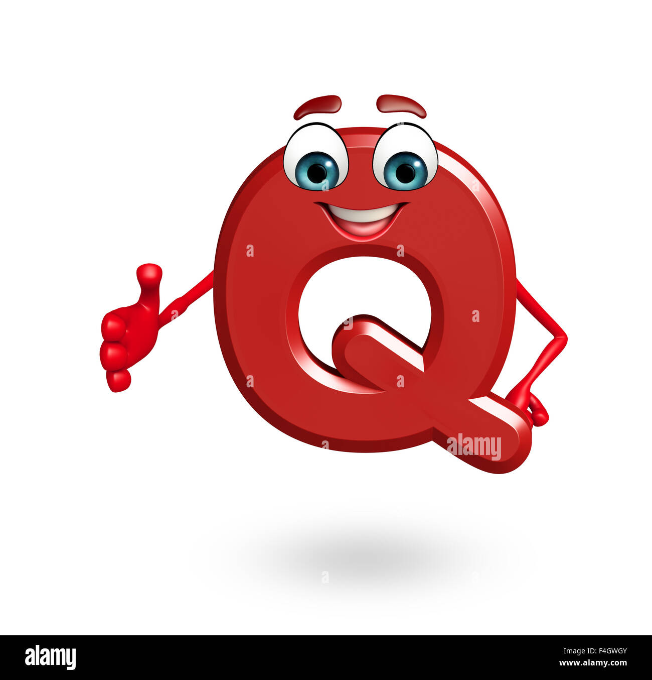 3d rendered illustration of alphabet Q Cartoon Character Stock Photo ...