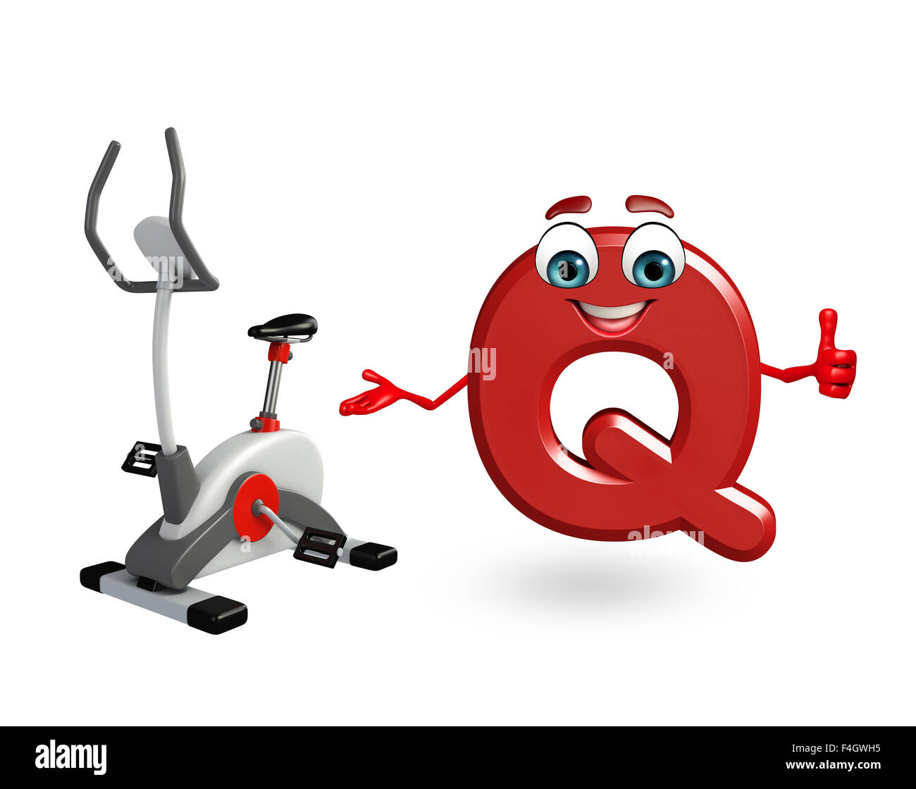 3d rendered illustration of alphabet Q Cartoon Character with ...