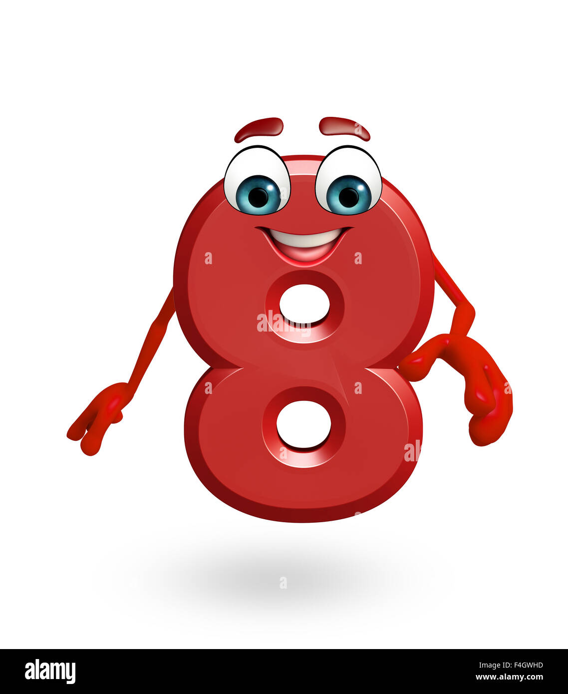 3d rendered illustration of cartoon character of eight digit Stock ...