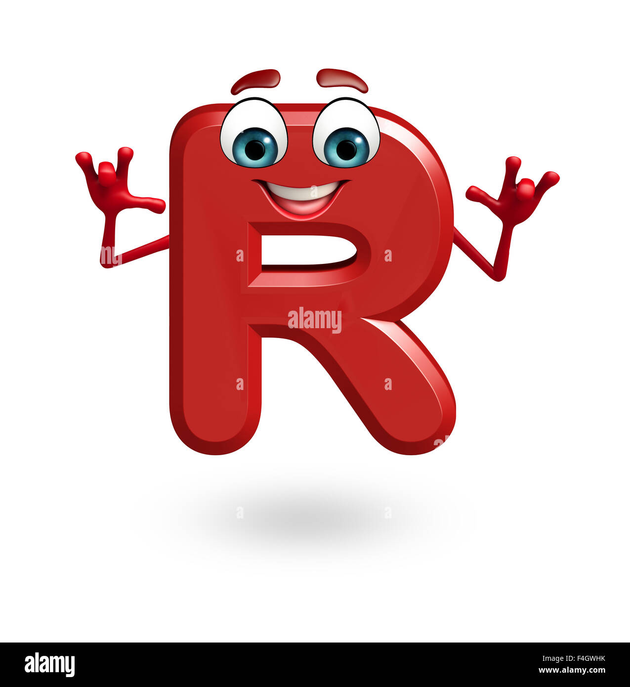 3d rendered illustration of alphabet R Cartoon Character Stock Photo ...