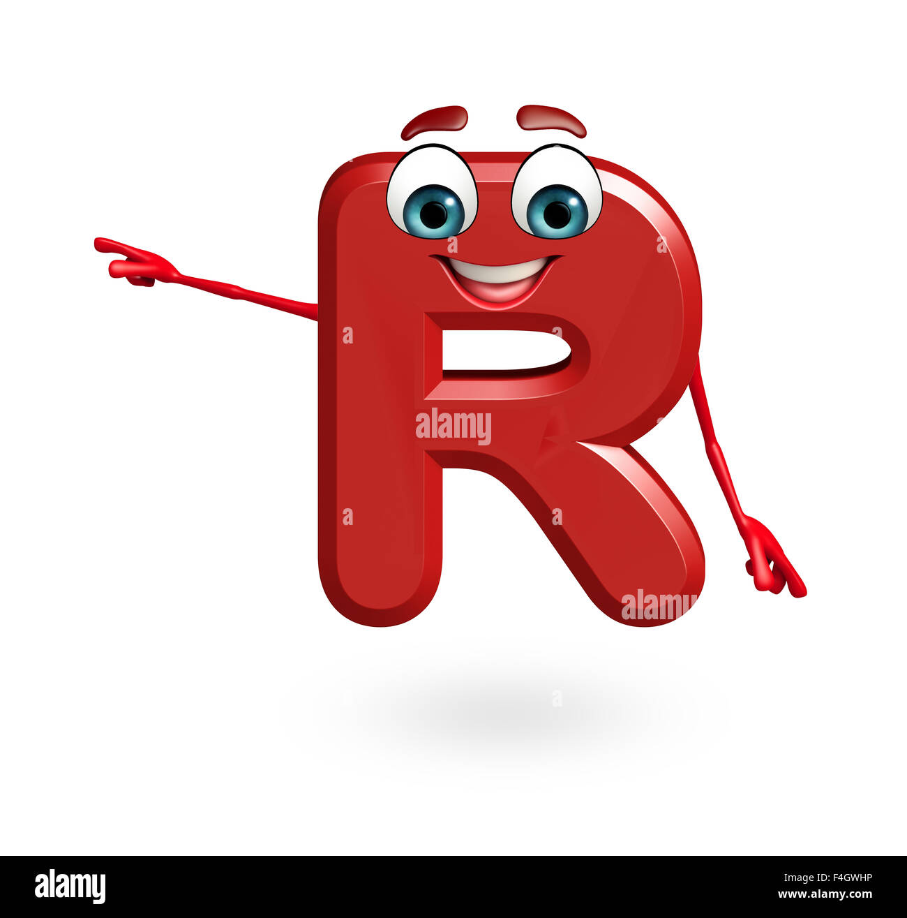 3d rendered illustration of alphabet R Cartoon Character Stock Photo ...