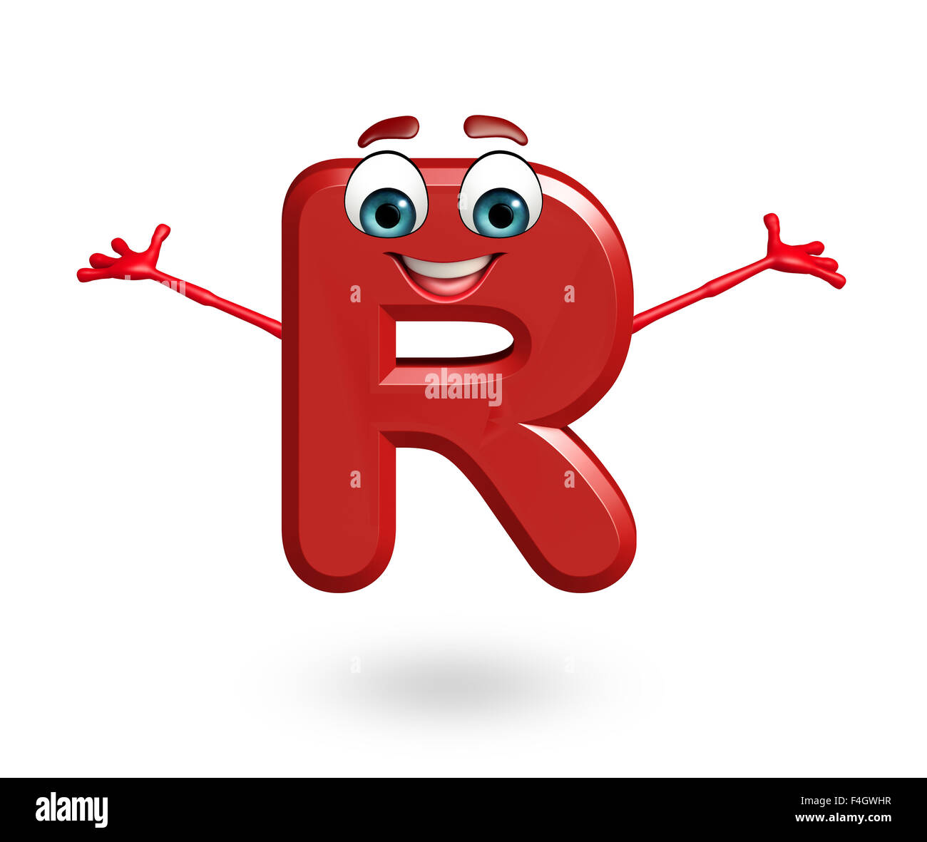 3d rendered illustration of alphabet R Cartoon Character Stock Photo ...