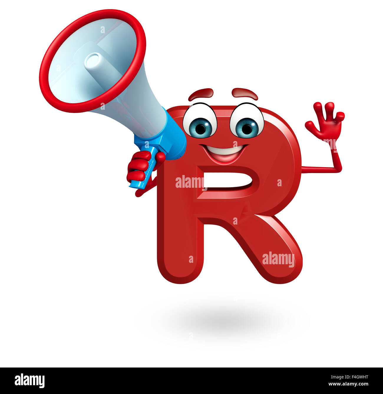 3d rendered illustration of alphabet R Cartoon Character with ...