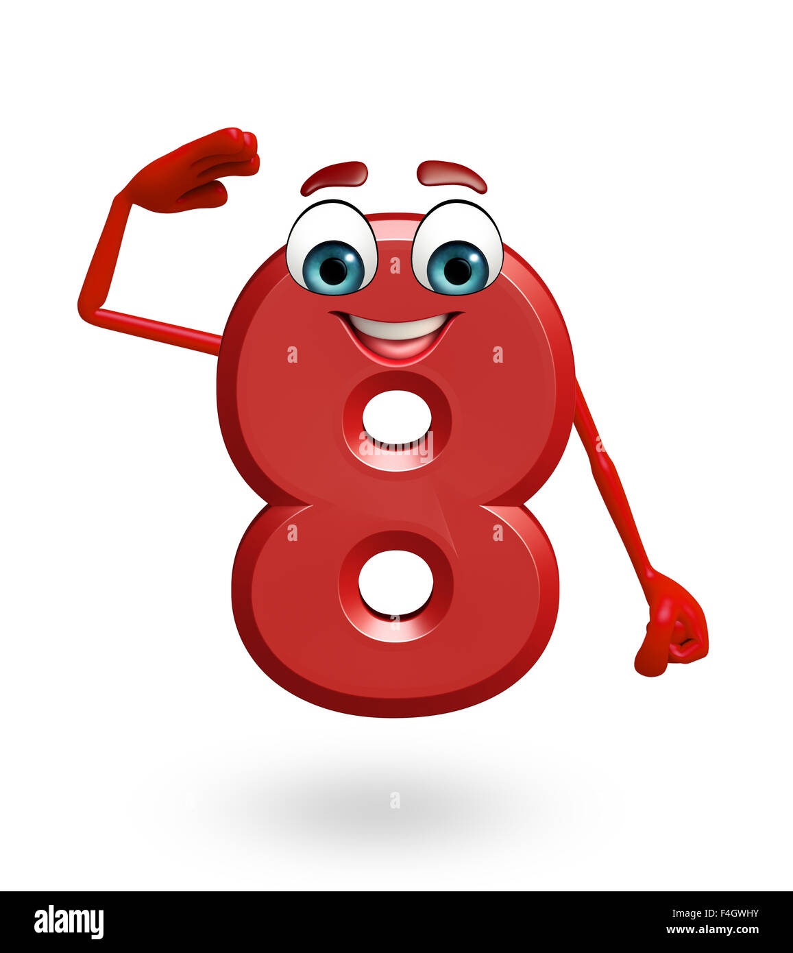 3d rendered illustration of cartoon character of eight digit Stock ...