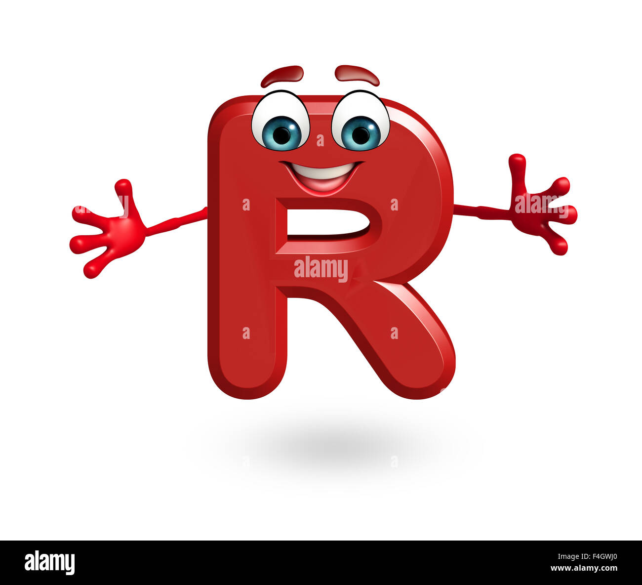 3d rendered illustration of alphabet R Cartoon Character Stock Photo ...