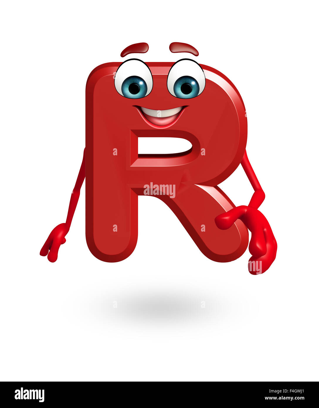 3d rendered illustration of alphabet R Cartoon Character Stock Photo ...