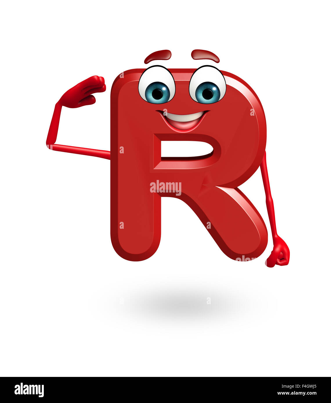 3d rendered illustration of alphabet R Cartoon Character Stock Photo ...