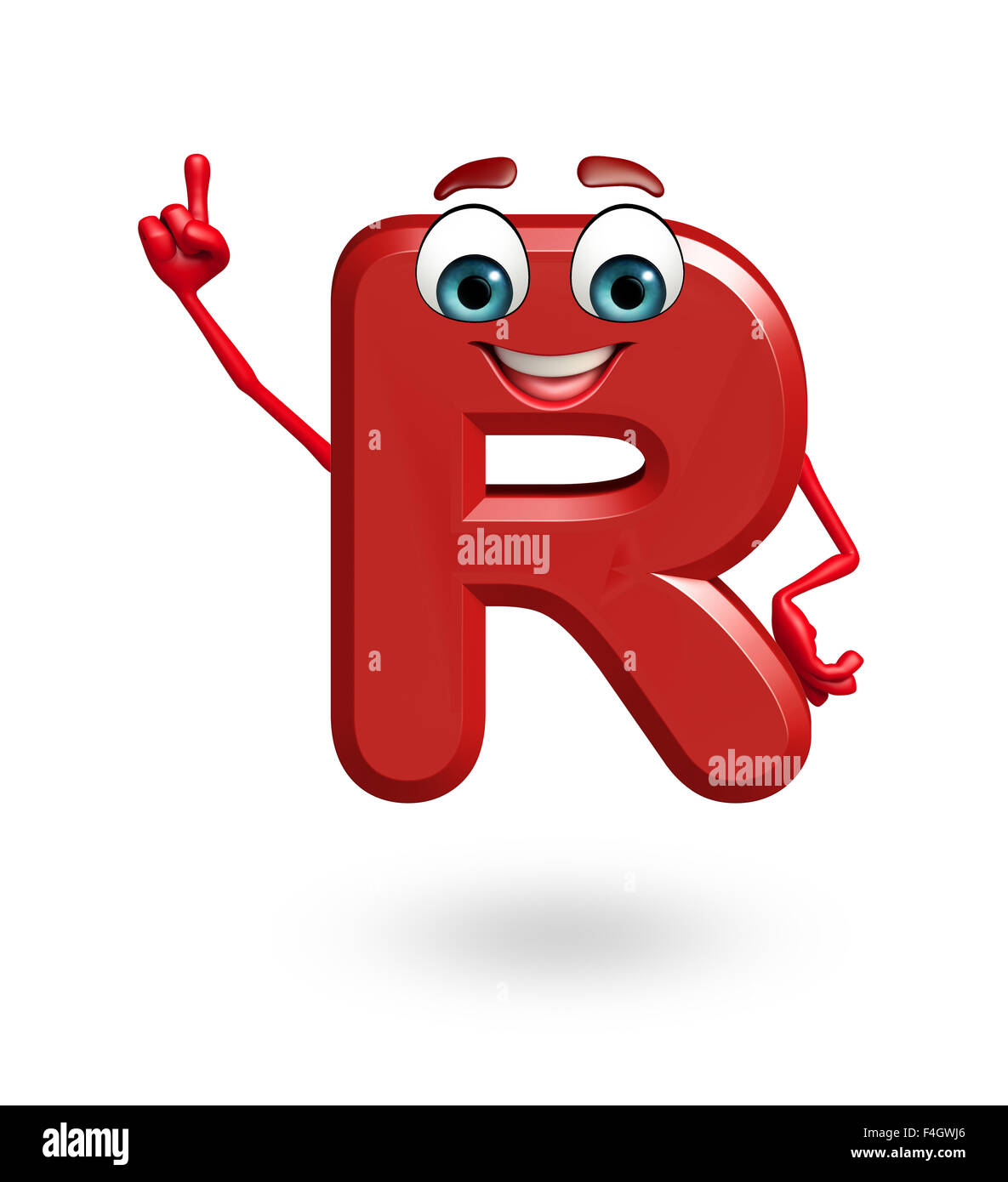3d rendered illustration of alphabet R Cartoon Character Stock Photo ...