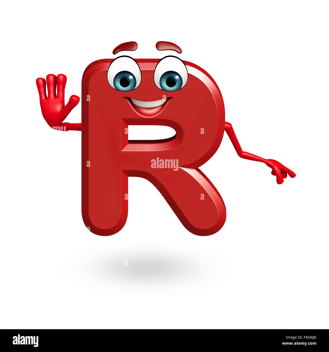 3d rendered illustration of alphabet R Cartoon Character Stock Photo ...