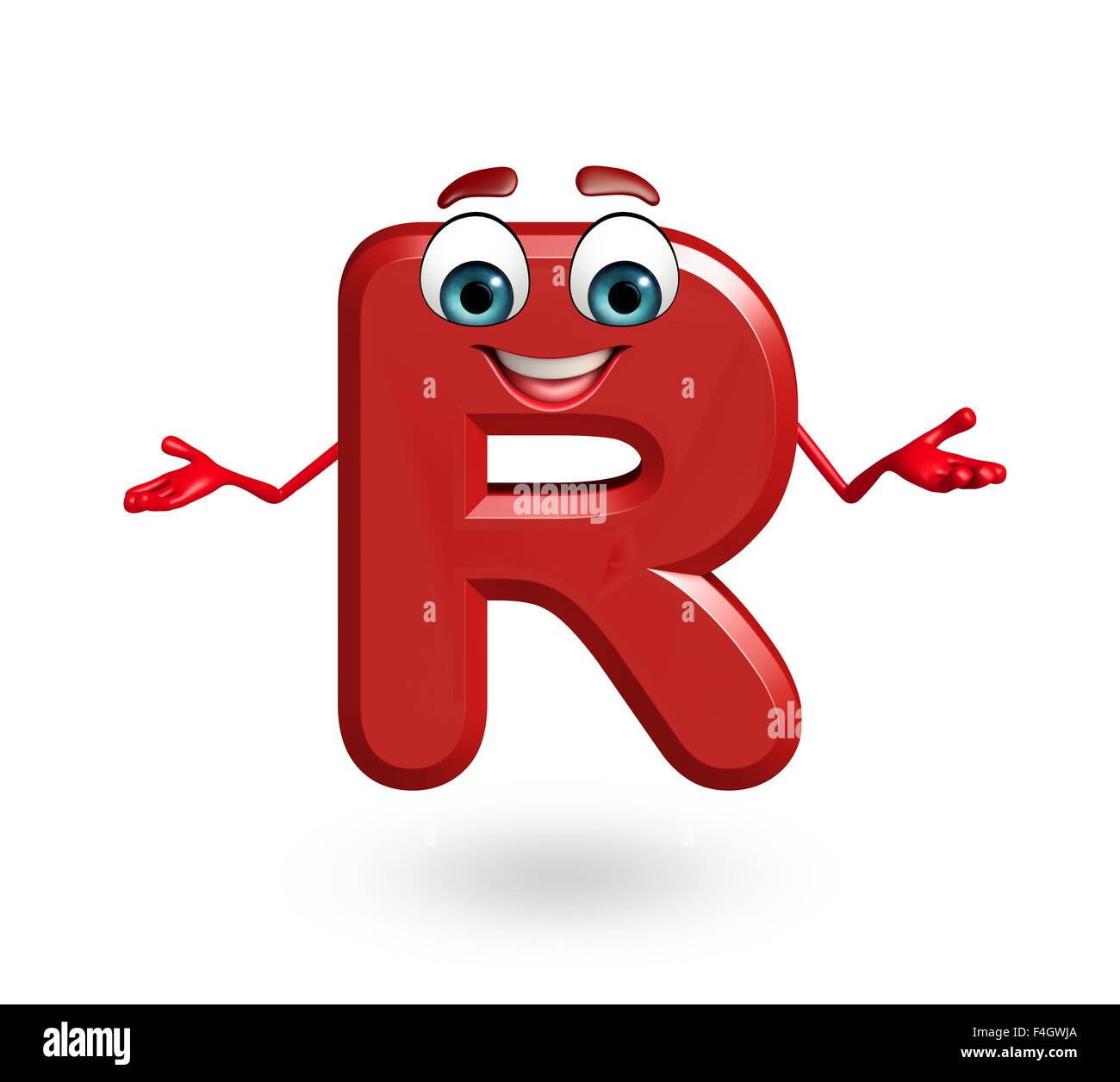 3d rendered illustration of alphabet R Cartoon Character Stock Photo ...