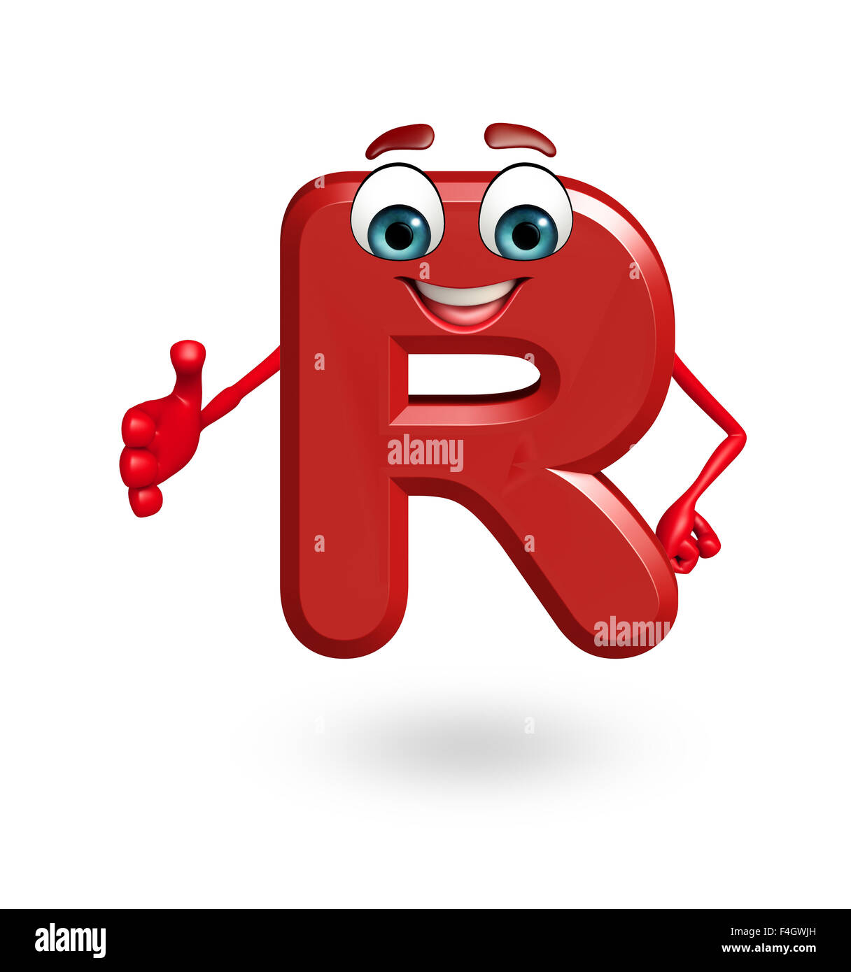 3d rendered illustration of alphabet R Cartoon Character Stock Photo ...