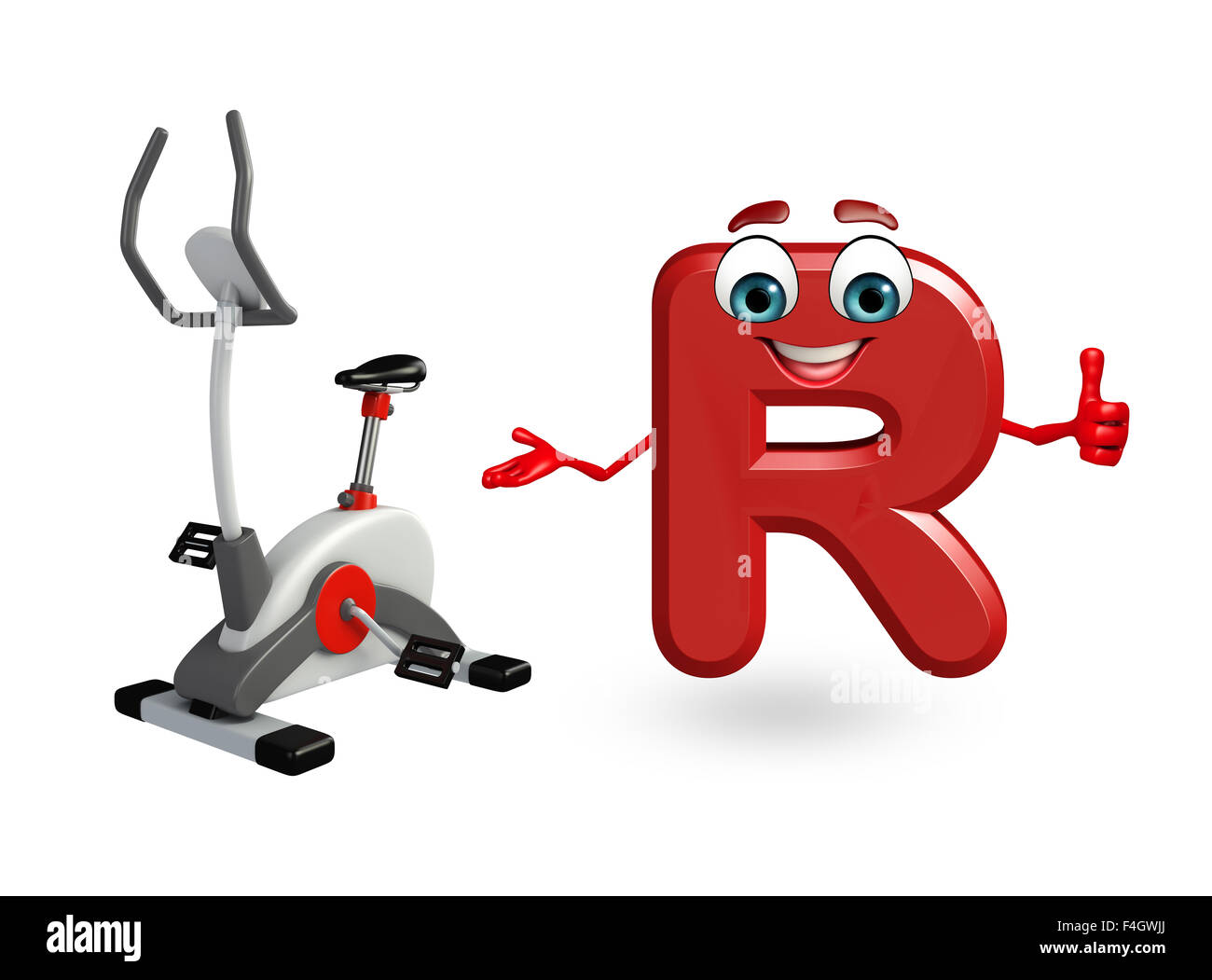 3d rendered illustration of alphabet R Cartoon Character with ...