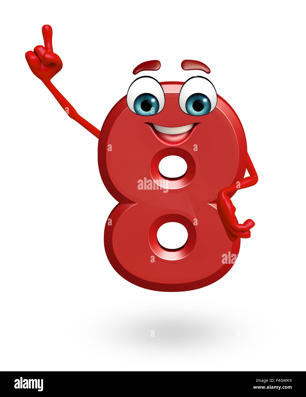 3d rendered illustration of cartoon character of eight digit Stock ...