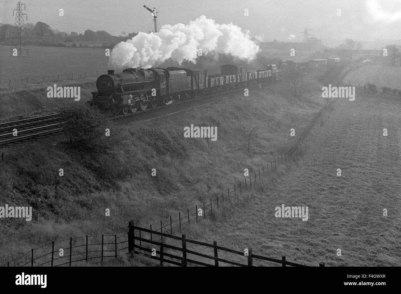 original british rail steam loco number 44883 at moore cheshire england ...
