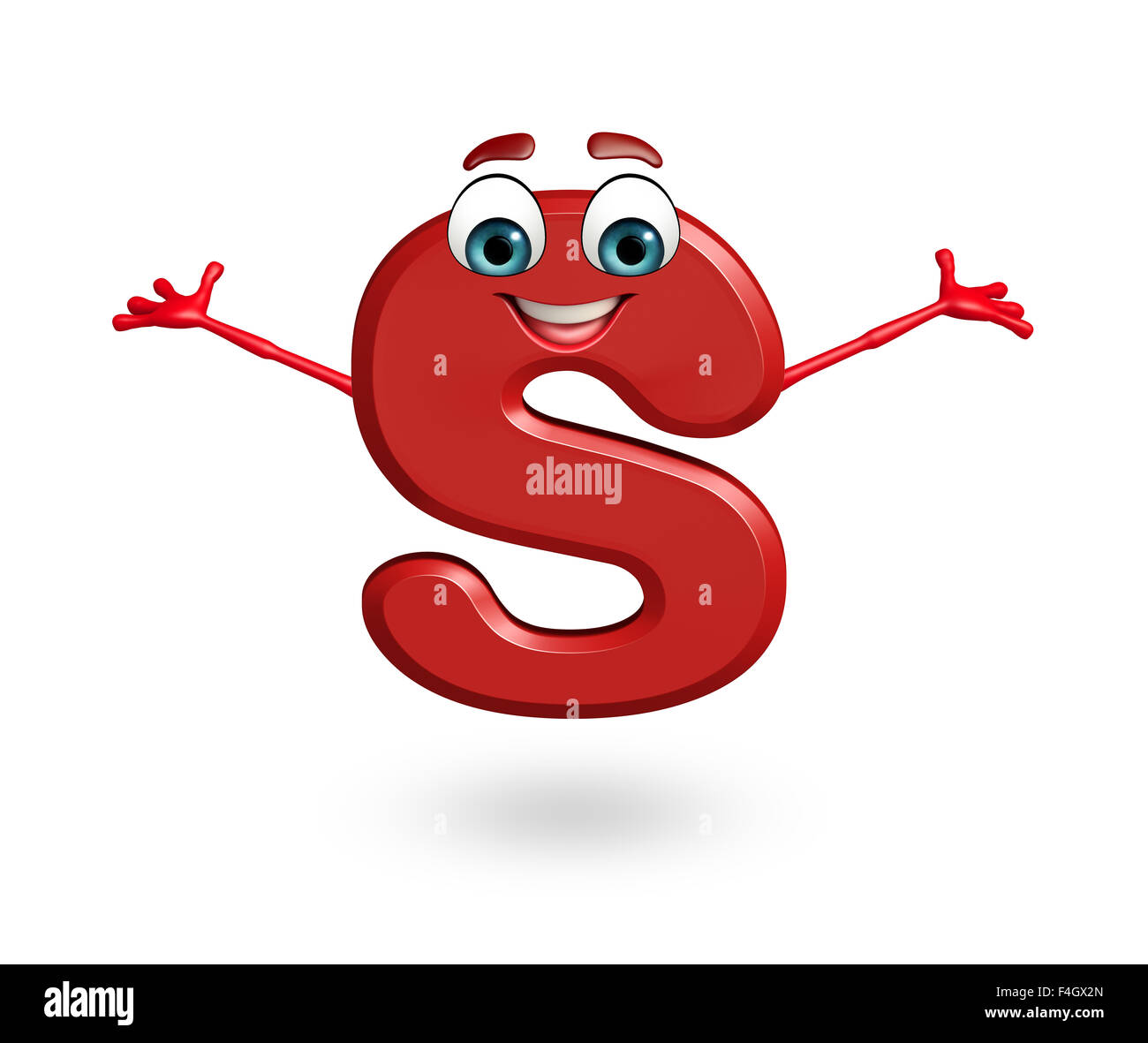 3d rendered illustration of alphabet S Cartoon Character Stock Photo ...