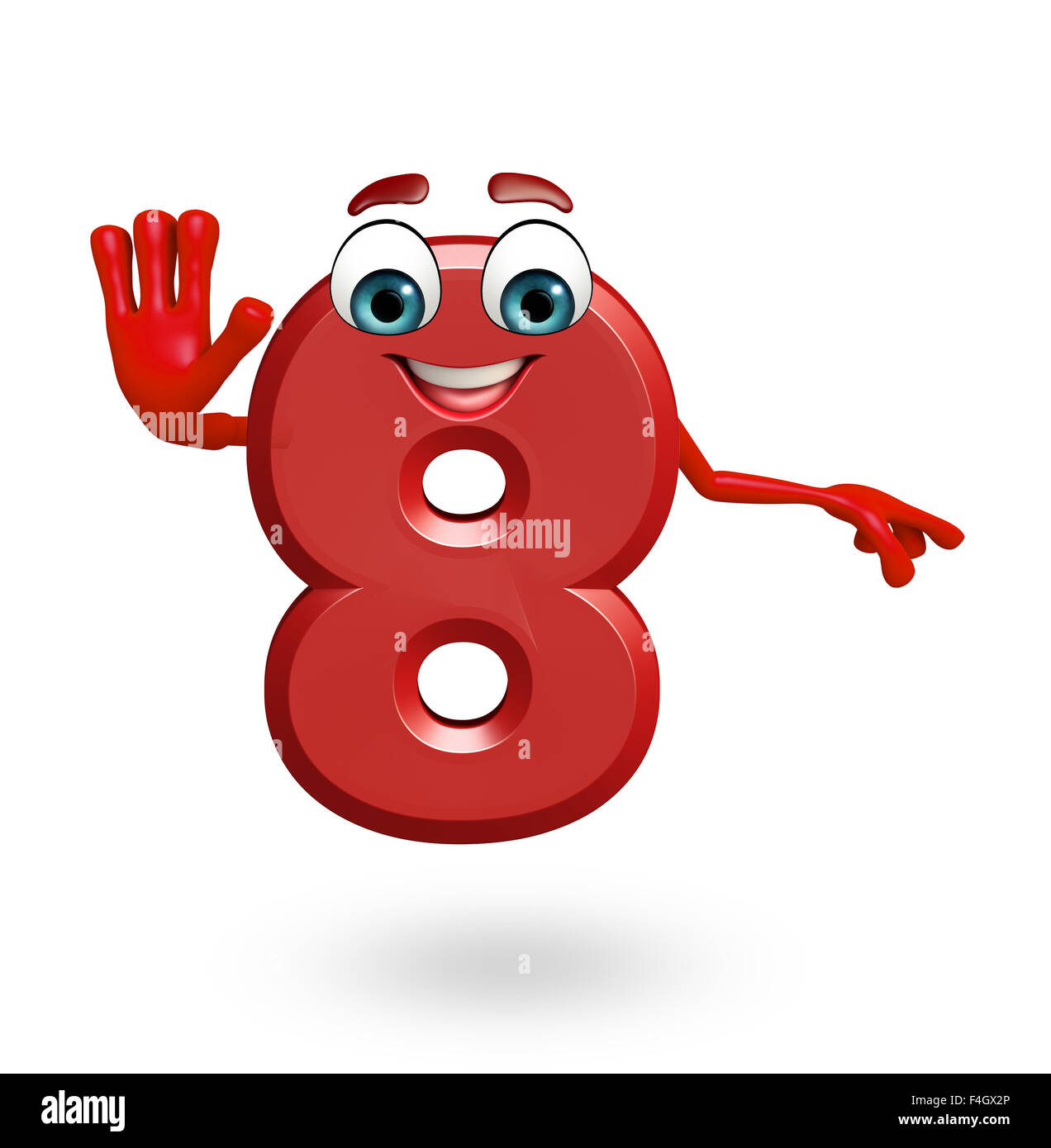 3d rendered illustration of cartoon character of eight digit Stock ...