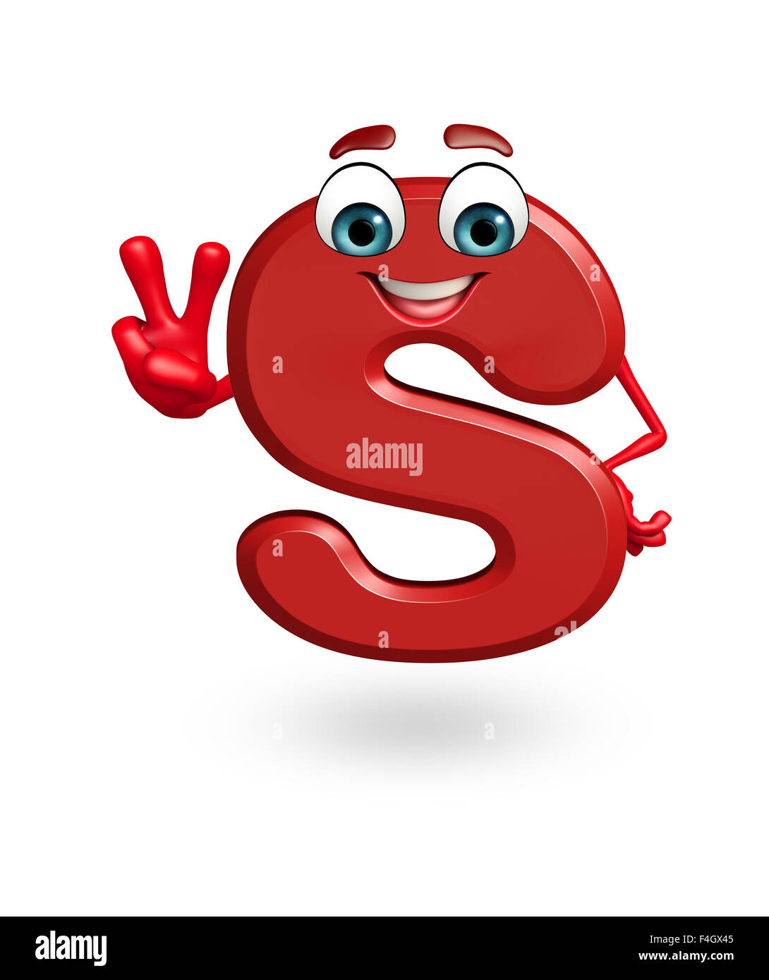 3d rendered illustration of alphabet S Cartoon Character Stock Photo ...