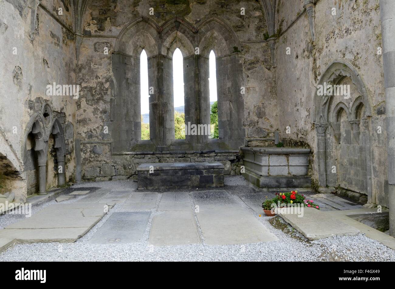 Interior of Corcomroe Abbey 13 century Cistercian Monastery Burren ...