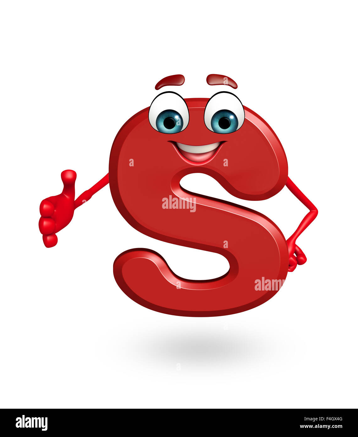 3d rendered illustration of alphabet S Cartoon Character Stock Photo ...