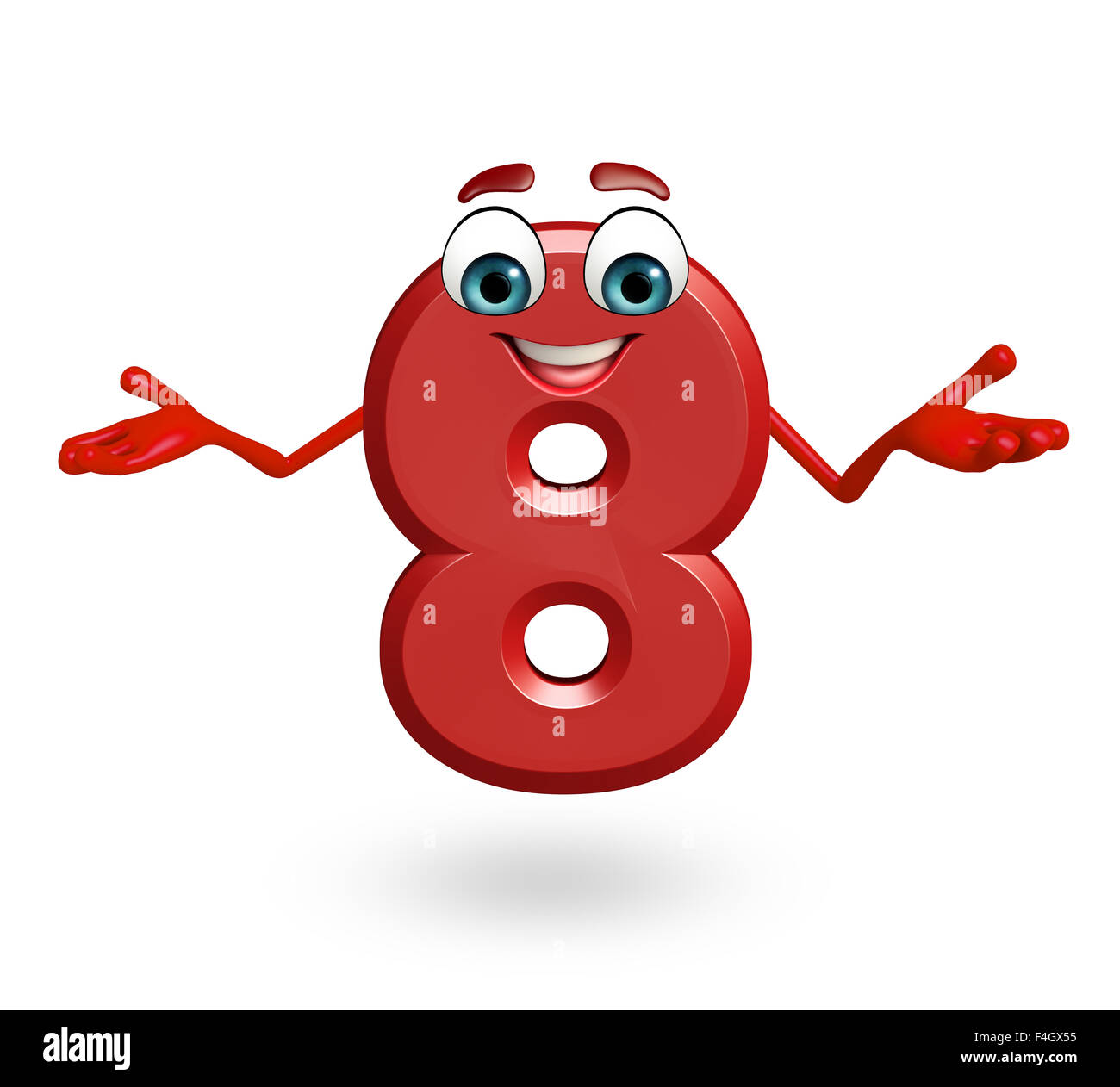 3d rendered illustration of cartoon character of eight digit Stock ...