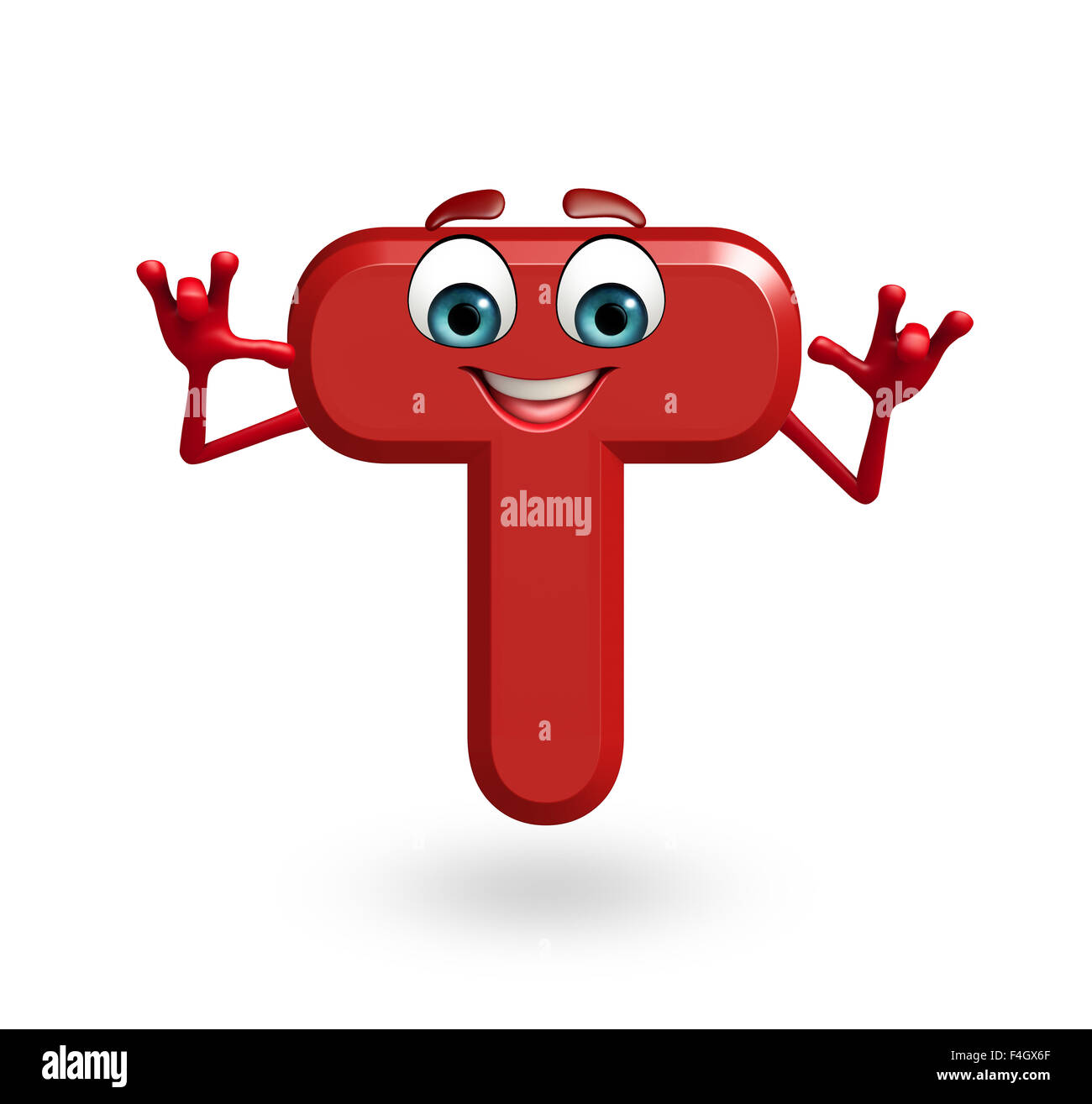 3d rendered illustration of alphabet T Cartoon Character Stock Photo ...