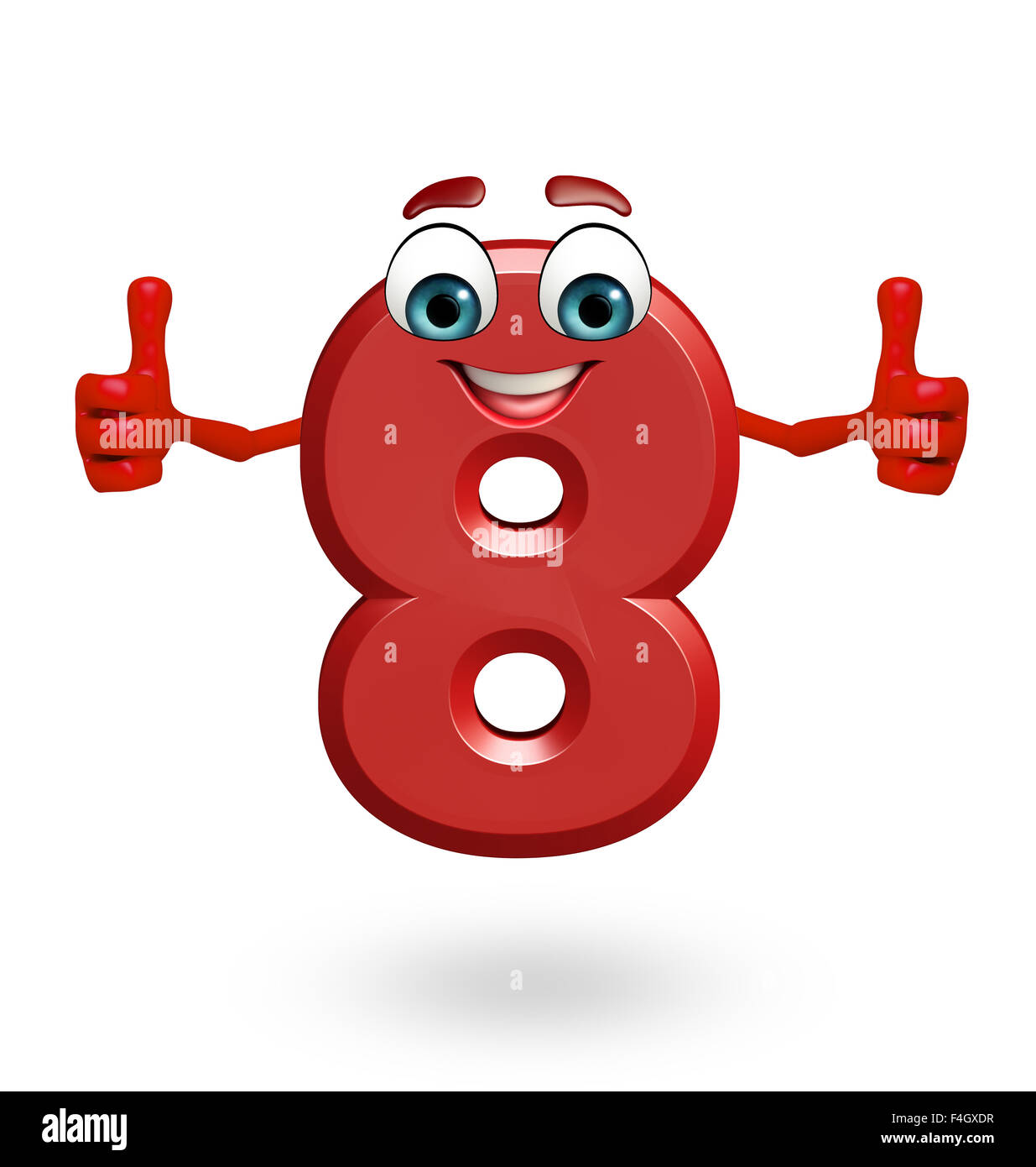 3d rendered illustration of cartoon character of eight digit Stock ...