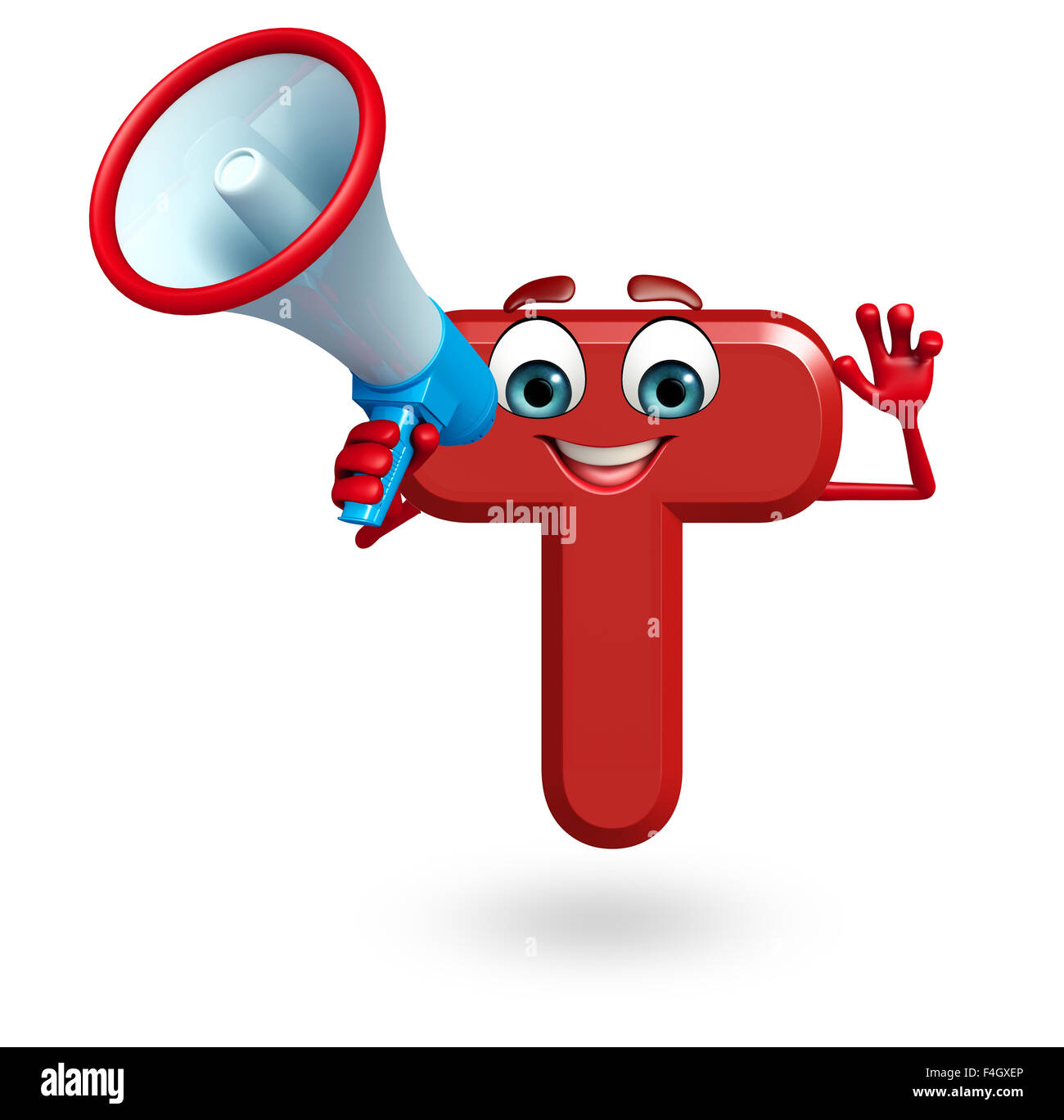 3d rendered illustration of alphabet T Cartoon Character with ...