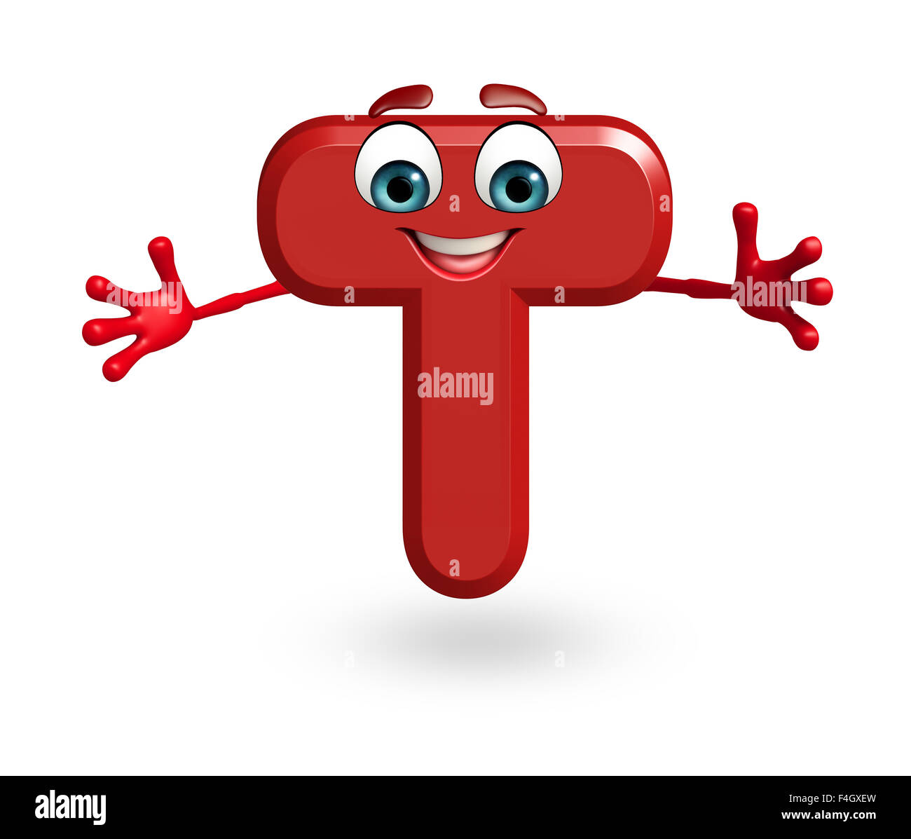 3d rendered illustration of alphabet T Cartoon Character Stock Photo ...