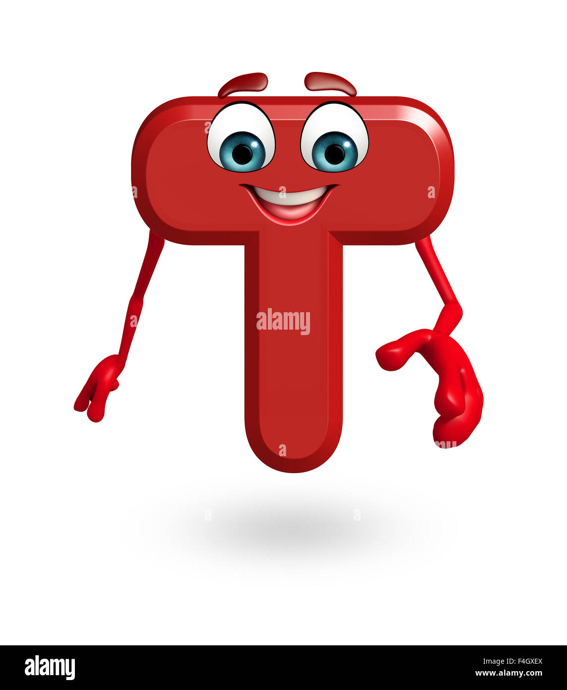 3d rendered illustration of alphabet T Cartoon Character Stock Photo ...