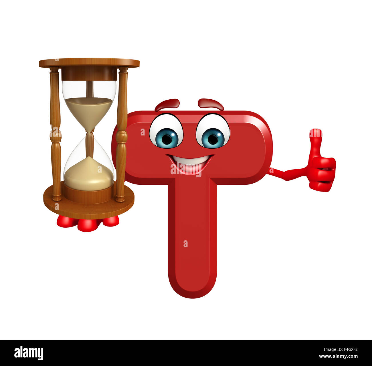 3d rendered illustration of alphabet T Cartoon Character with sand ...