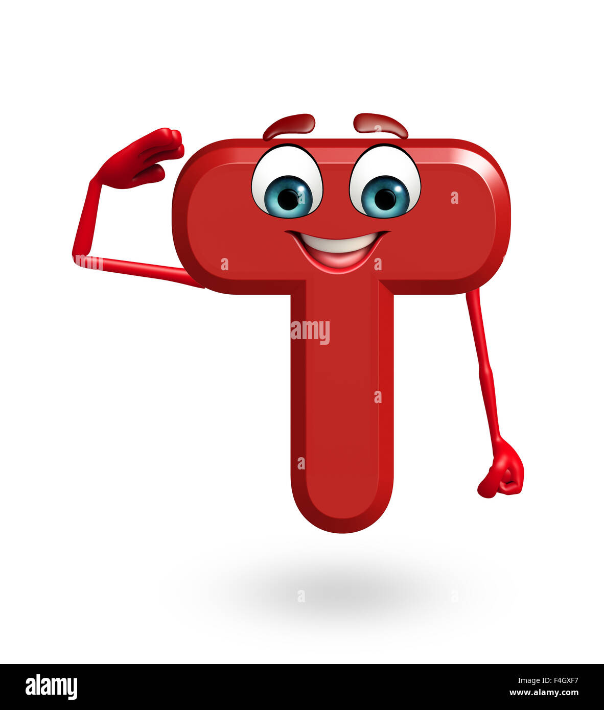 3d rendered illustration of alphabet T Cartoon Character Stock Photo ...