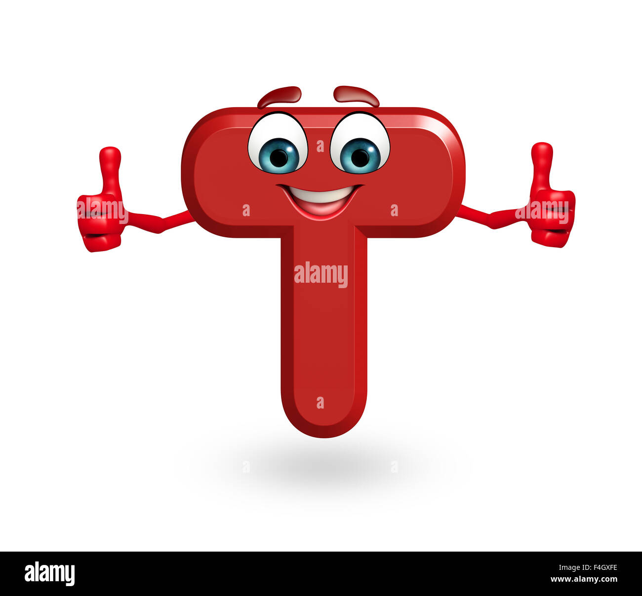 3d rendered illustration of alphabet T Cartoon Character Stock Photo ...