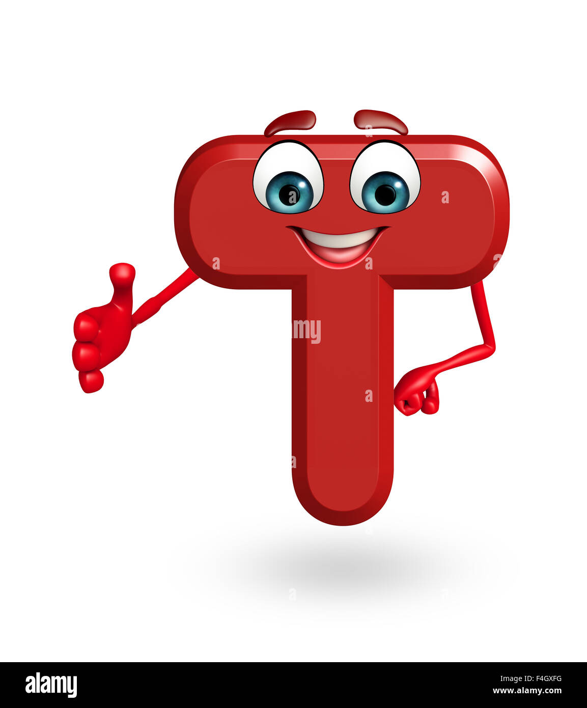 3d rendered illustration of alphabet T Cartoon Character Stock Photo ...