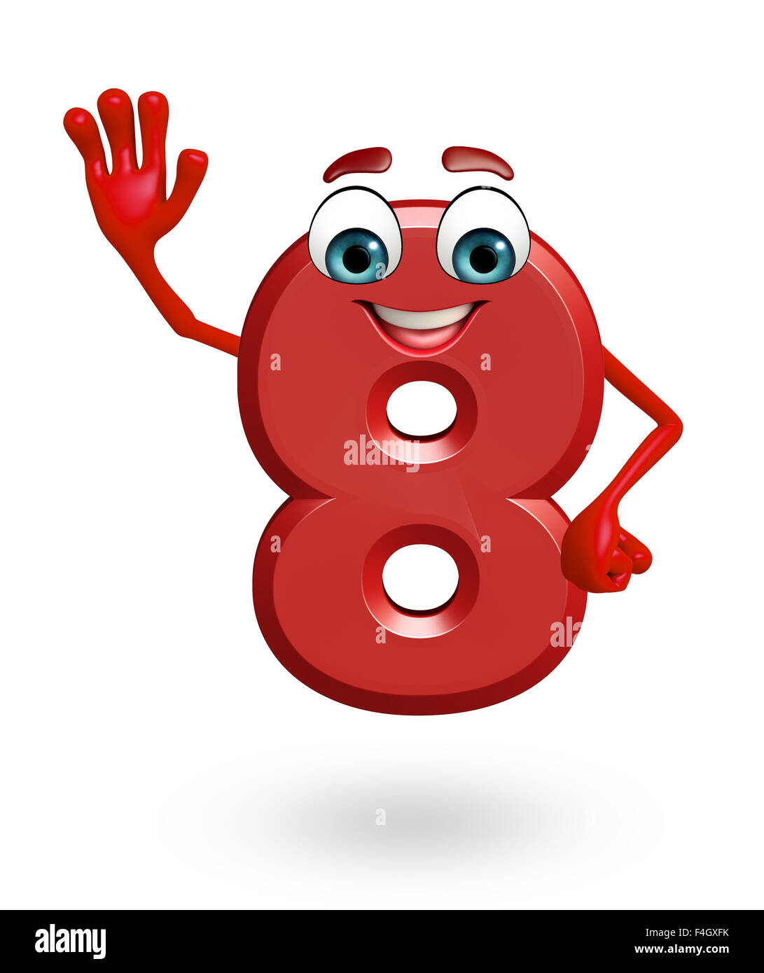 3d rendered illustration of cartoon character of eight digit Stock ...