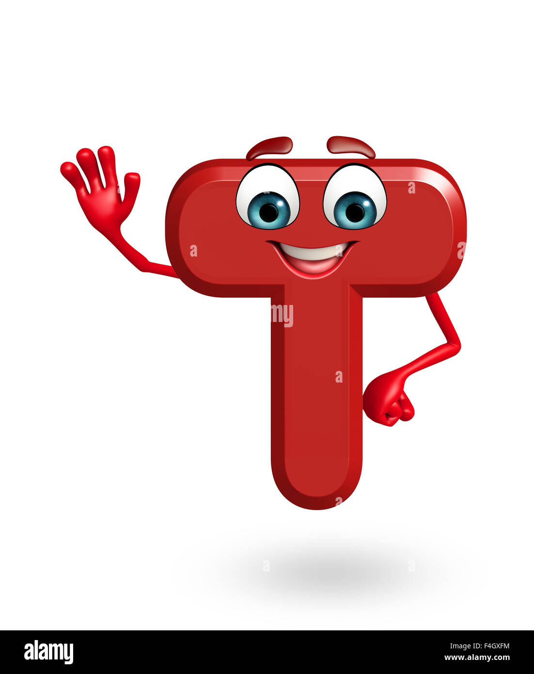 3d rendered illustration of alphabet T Cartoon Character Stock Photo ...