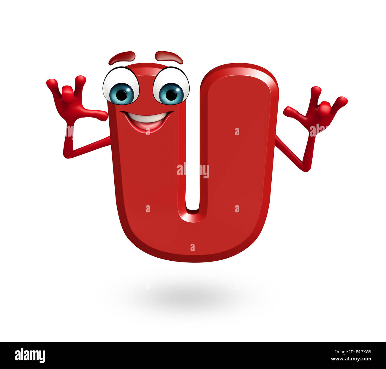 3d rendered illustration of alphabet U Cartoon Character Stock Photo ...