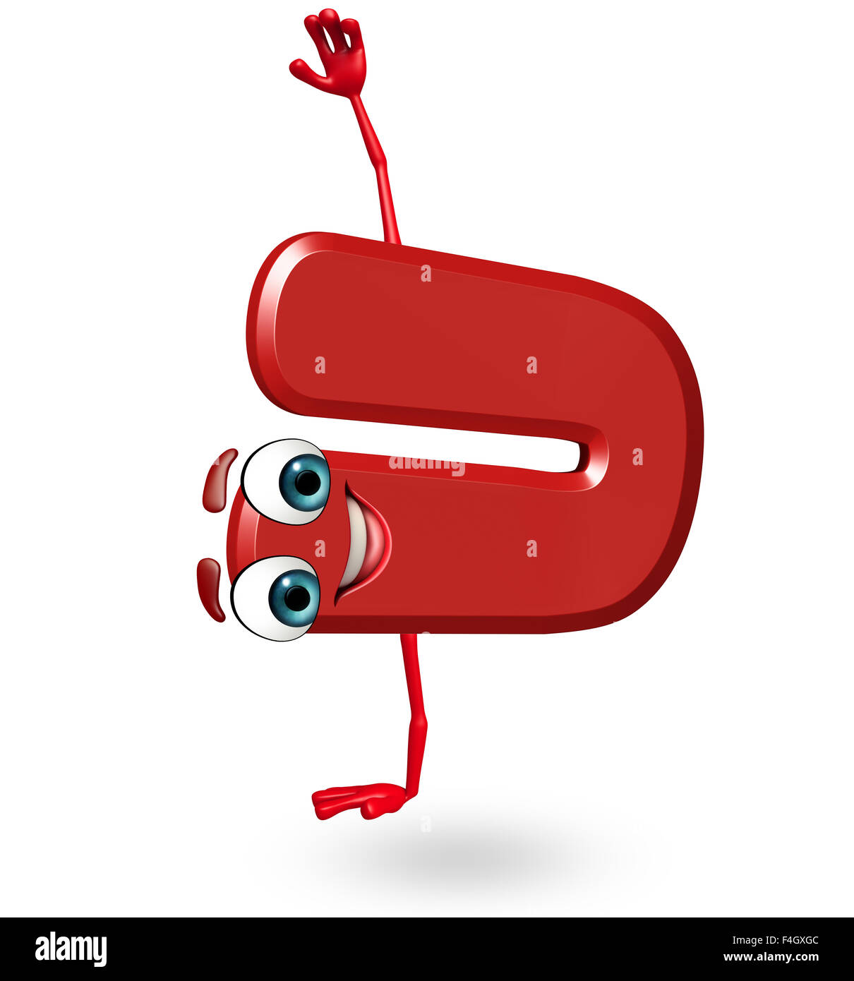 3d rendered illustration of alphabet U Cartoon Character Stock Photo ...