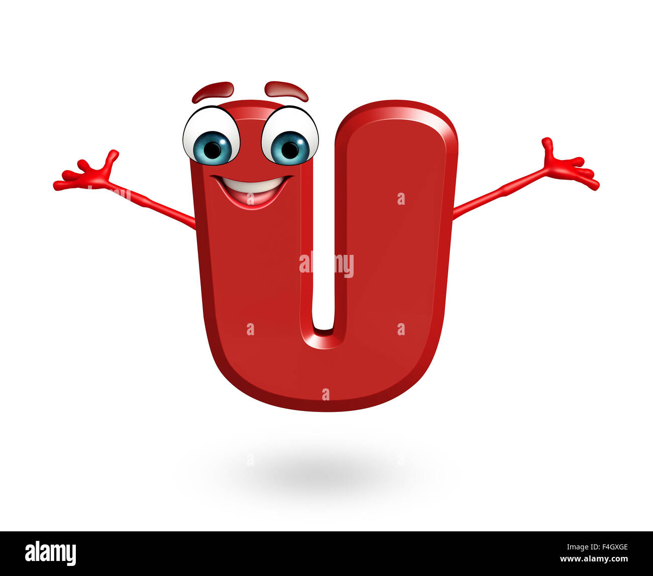 3d rendered illustration of alphabet U Cartoon Character Stock Photo ...