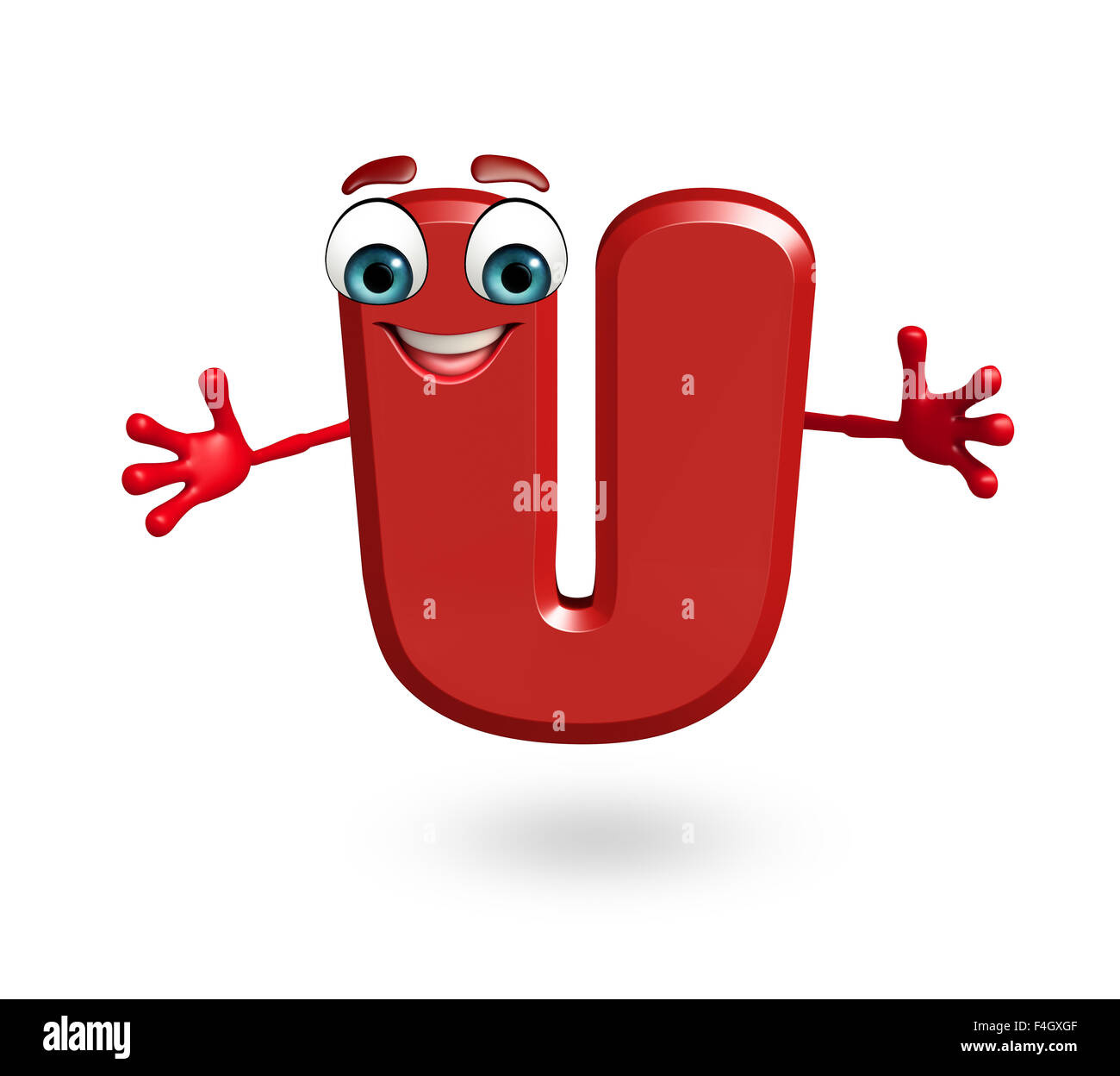 3d rendered illustration of alphabet U Cartoon Character Stock Photo ...