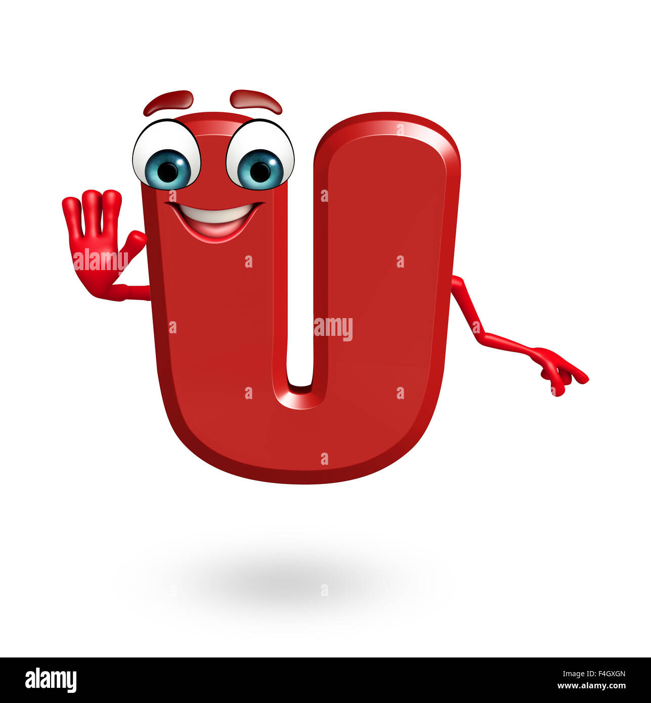 3d rendered illustration of alphabet U Cartoon Character Stock Photo ...