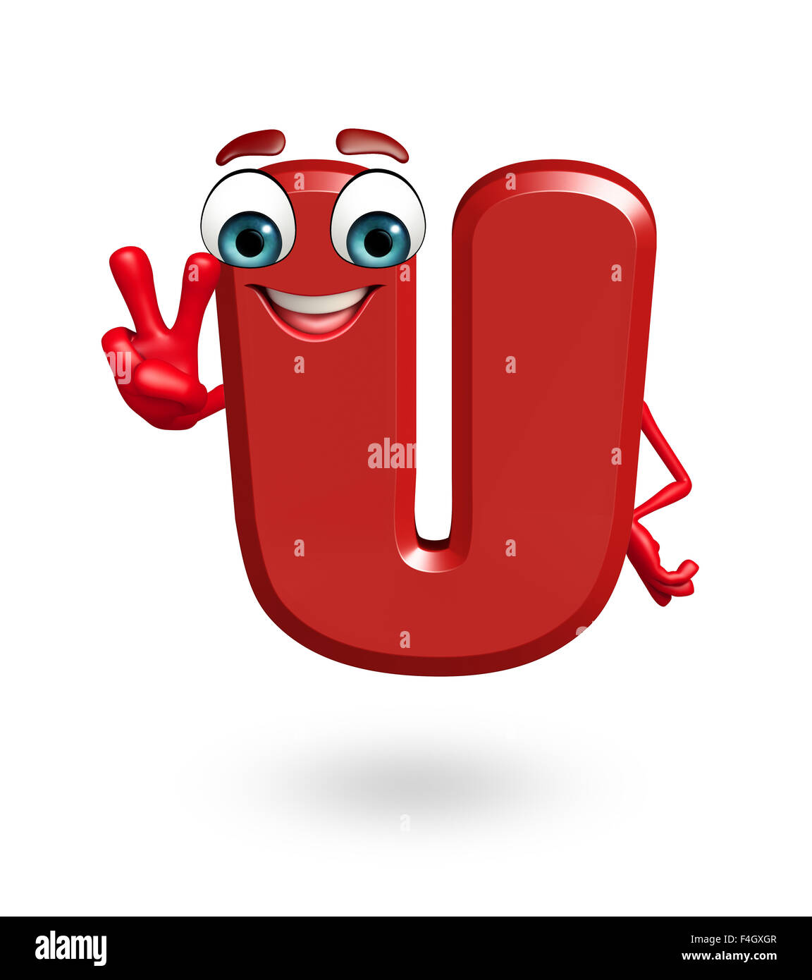 3d rendered illustration of alphabet U Cartoon Character Stock Photo ...