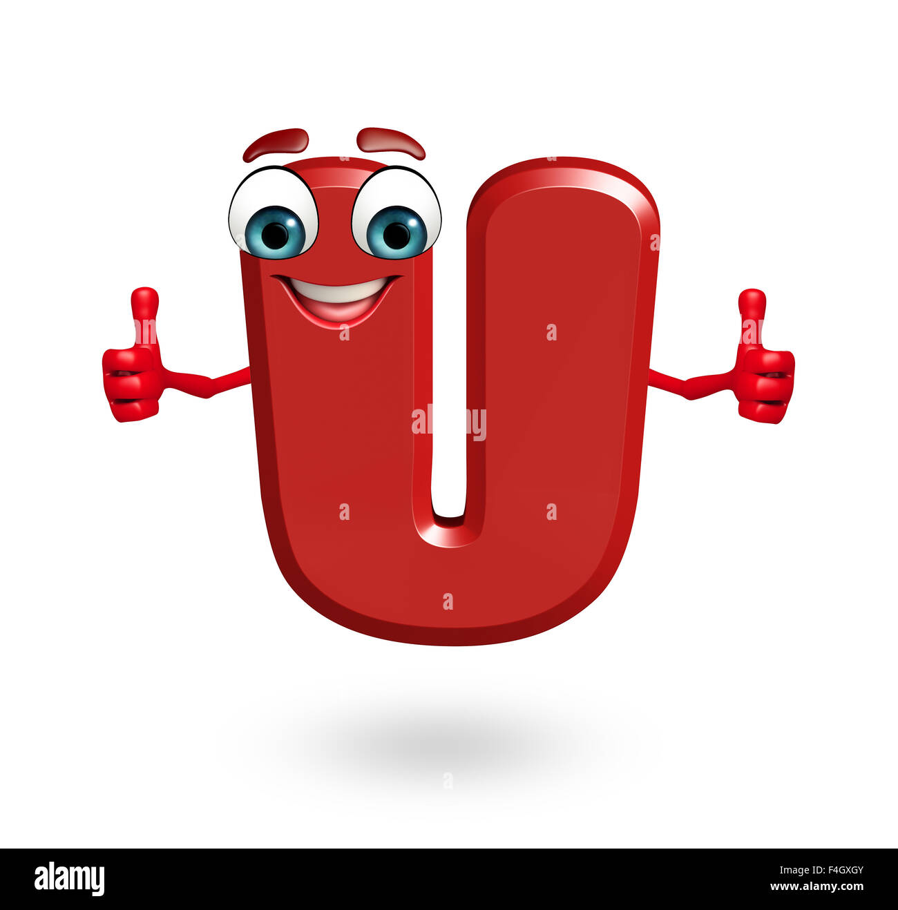 3d rendered illustration of alphabet U Cartoon Character Stock Photo ...