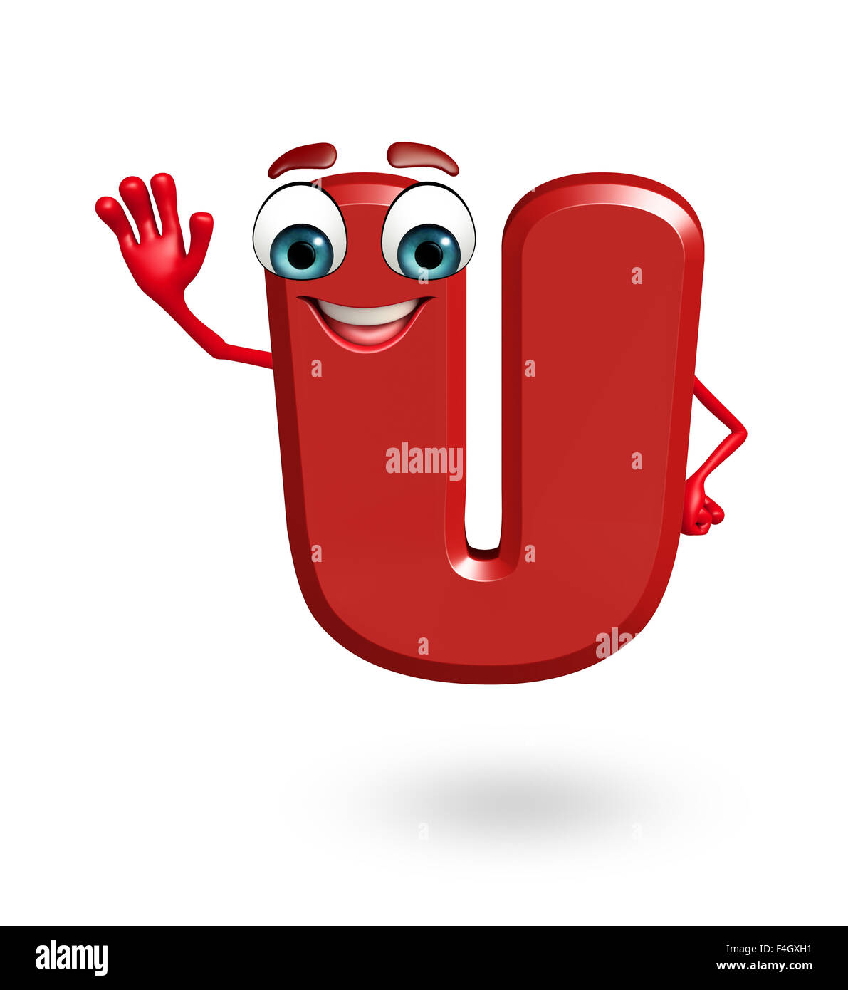 3d rendered illustration of alphabet U Cartoon Character Stock Photo ...